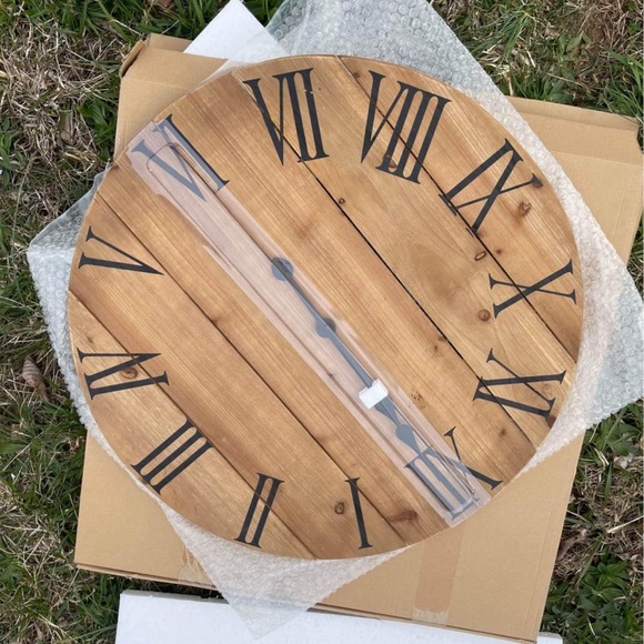 Wall Decor | Brown Wooden Battery Operated Rustic Farm Clock 24 | Poshmark